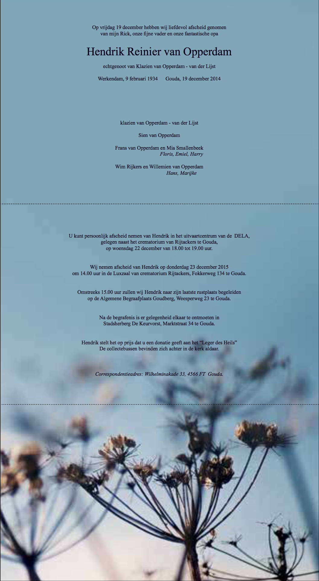 Rouwkaart op maat - Uitvaartzorg Troostrijk - Ede en omstreken